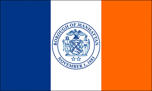 3x5 inch Borough of Manhattan Flag Sticker - nyc new york city Ny seal ...