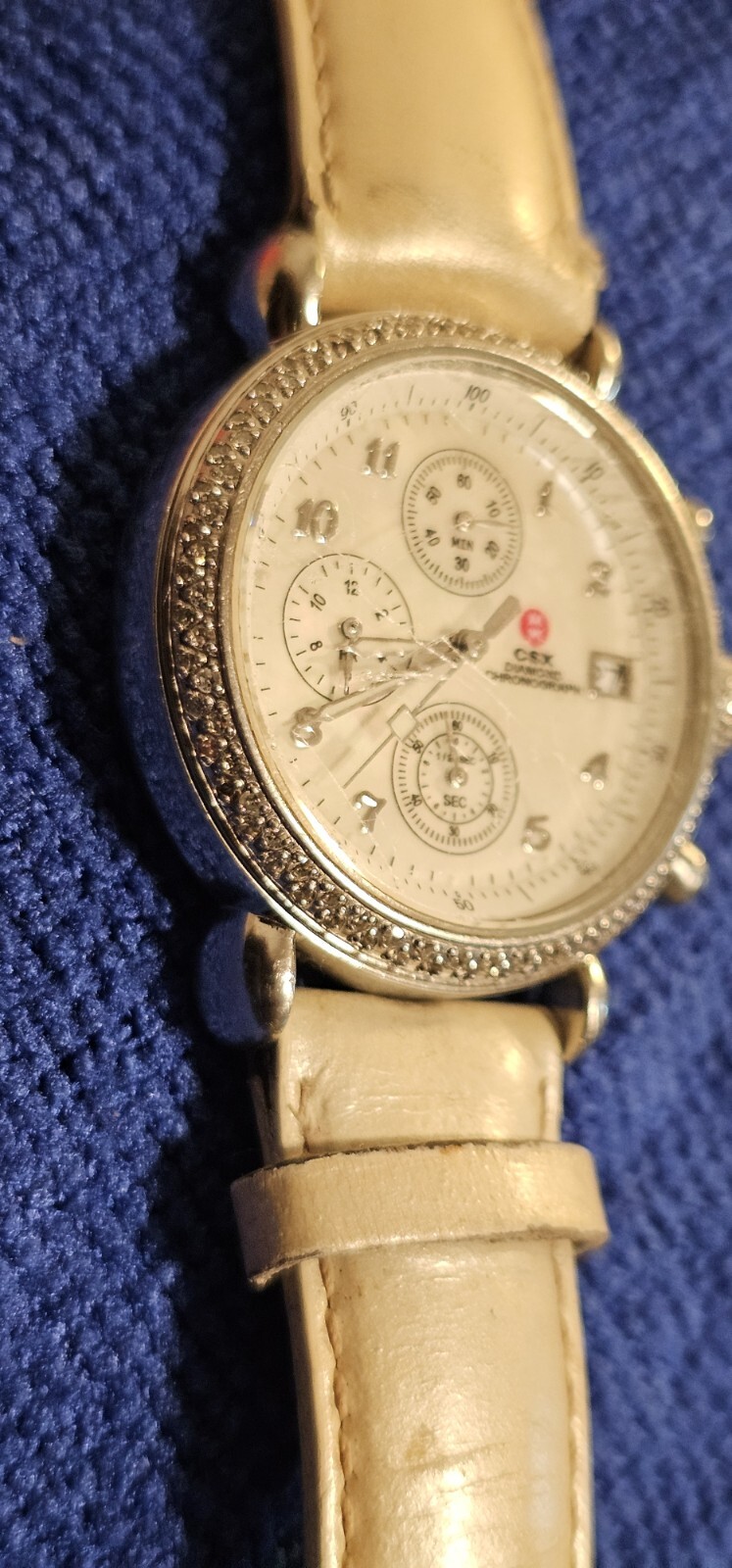 Michele 71-4000 CSX Diamond Chronograph With Mother of Pearl Dial *New ...