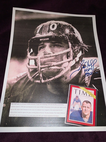 Sam Huff NFL HOF 1982, signed 8 X 10 photograph, sheet & board / free ...