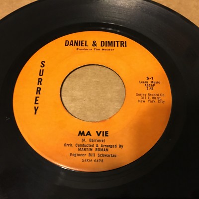 Daniel & Dimitri A Summer Song / Ma Vie 7" 45 rpm Surrey VG+ | eBay