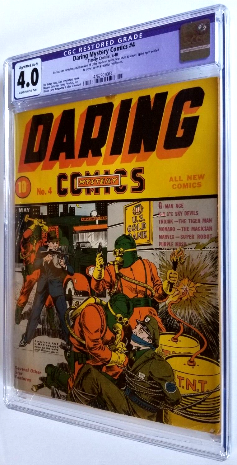 DARING MYSTERY COMICS #4 CGC VG 4.0 (A) TIMELY 1940 ALEX SCHOMBURG ...
