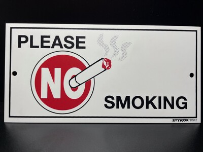 Styrox DS12 - PLEASE NO SMOKING door sign 190 x 95mm | eBay Australia