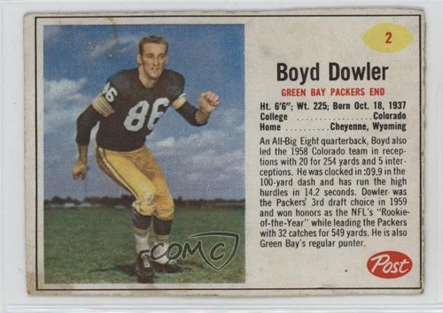 1962 Post Boyd Dowler #2 | eBay
