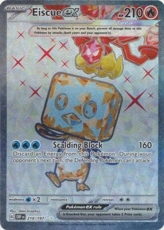 EISCUE EX 210/197 OBSIDIAN FLAMES POKEMON (FULL ART, NM) | eBay