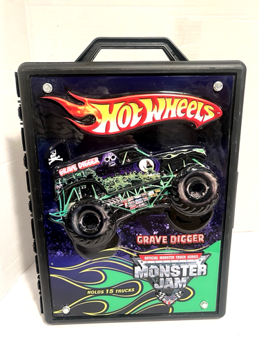 Hot Wheels Monster Jam Carry Case 6 Trucks + Blue Lobster Monster Truck ...