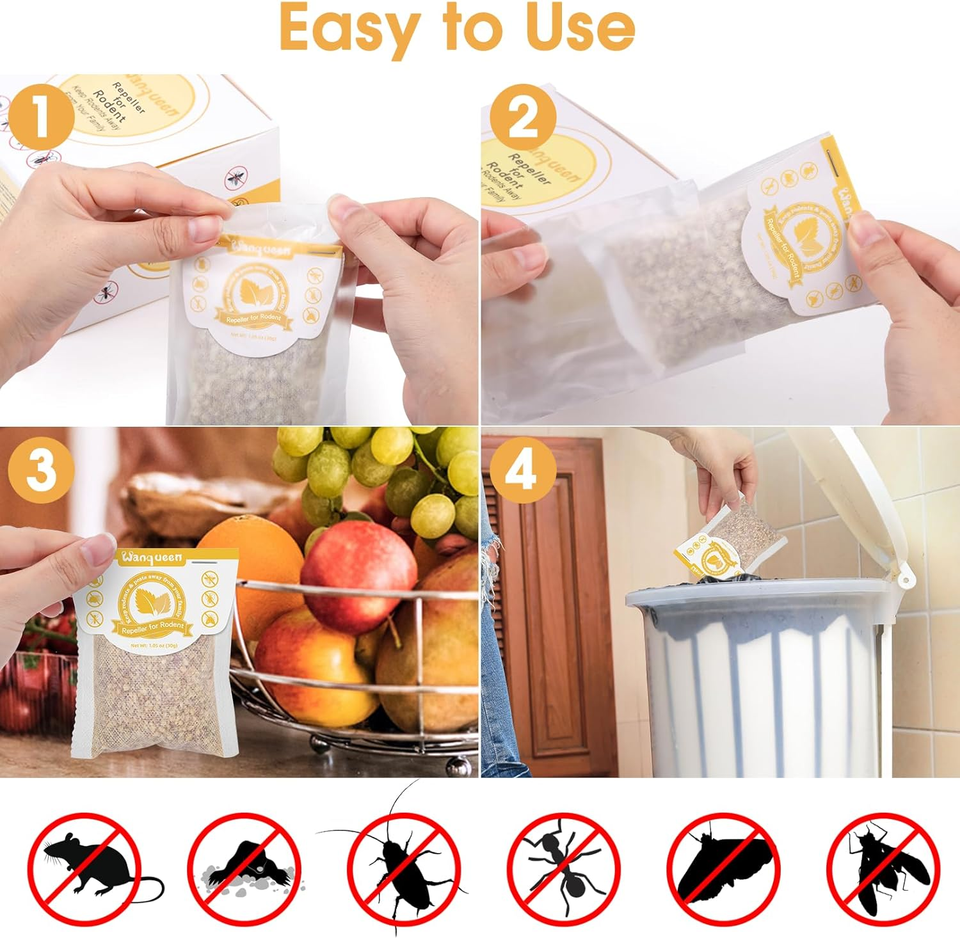 8 Pack Rodent Mouse Repellent Pouches Peppermint Oil to Repel Mice and ...