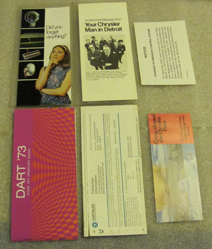 1973 Dodge Dart Sport Owners Operators Manual Package Set Genuine ...