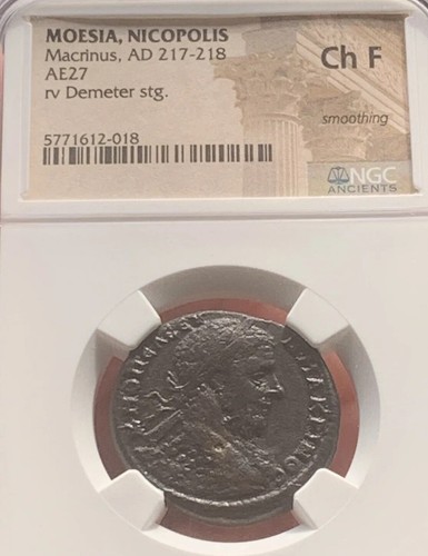 Macrinus Moesia Nicopolis AE27 AD 217-218 Demeter standing NGC Ch F | eBay