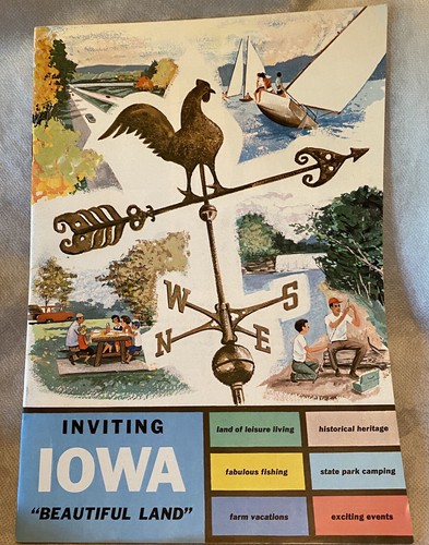 Vintage Iowa Brochure 1960’s Travel Guide 26 Pages Drawing Map Scenic ...