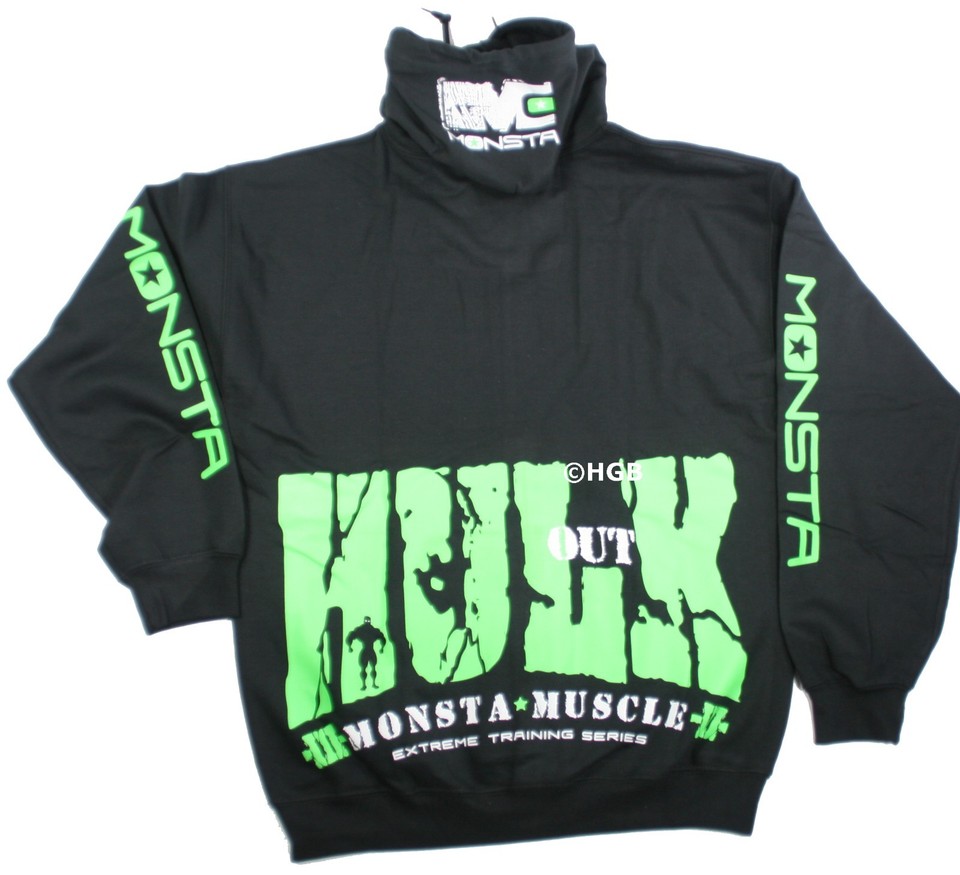 Monsta Clothing Men Workout Hoody Bodybuilding Hoodie Hulk Out Zipper ...