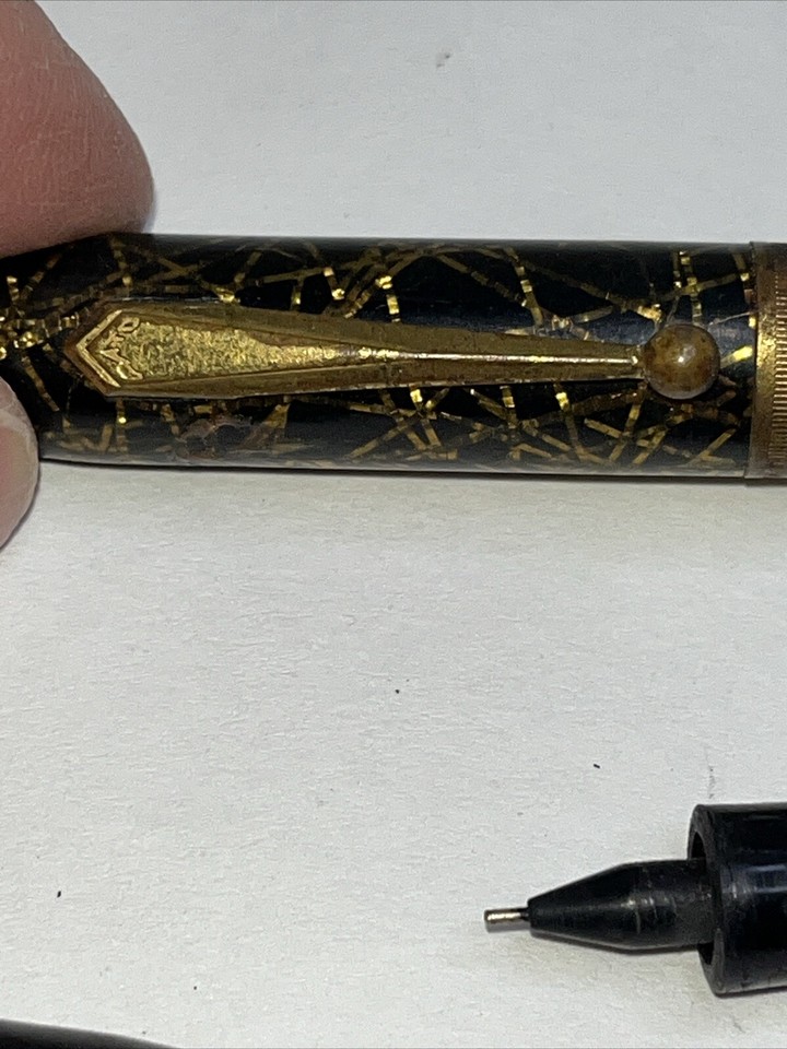 Vintage Inkograph Pen & Fountain Pen Unmarked Gold Black clip | eBay