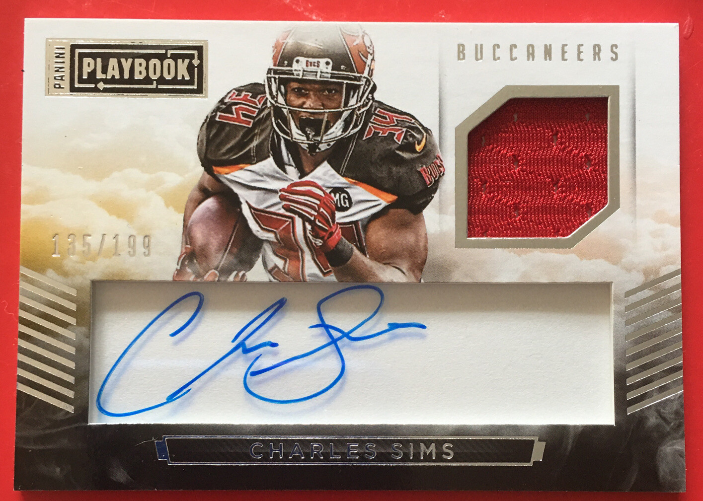 2015 Panini Playbook Charles Sims JERSEY RELIC AUTO AUTOGRAPH RC /199 ...