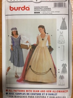 Burda Pattern 2479 Empress & Washerwoman Misses Sz 10-20 | eBay