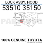 5351035150 Genuine Toyota LOCK ASSY, HOOD 53510-35150 | eBay