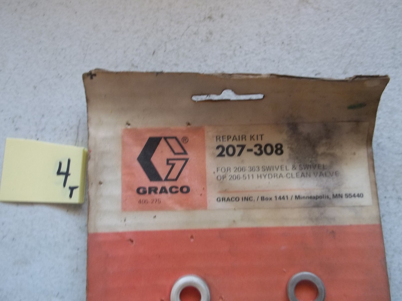 Graco Repair Kit for 208-008 Hydra-clean Valves 207308 for sale online ...