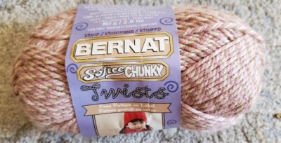 Bernat Softee Chunky Tawny Rose Twists Yarn 80G/2.8OZ Yarn Acrylic Pink ...