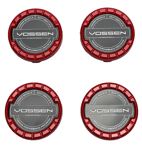 Vossen Hybrid Forged Red Snap In Center Cap 4 Pack VOS-3 fits HF Series ...