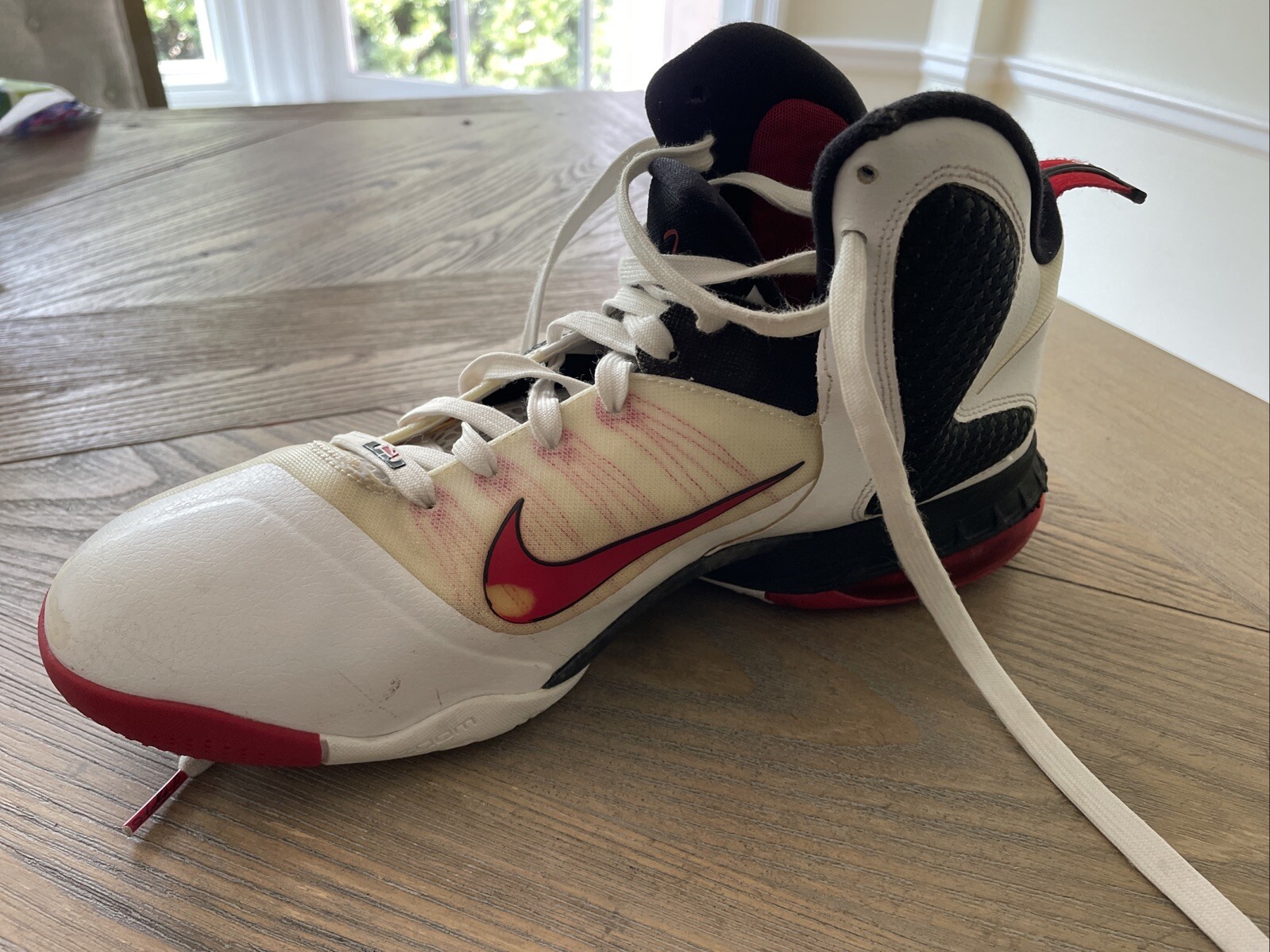 Size 12 Nike LeBron James 9 Miami Heat Home Colorway Vintage Shoes 2011 ...