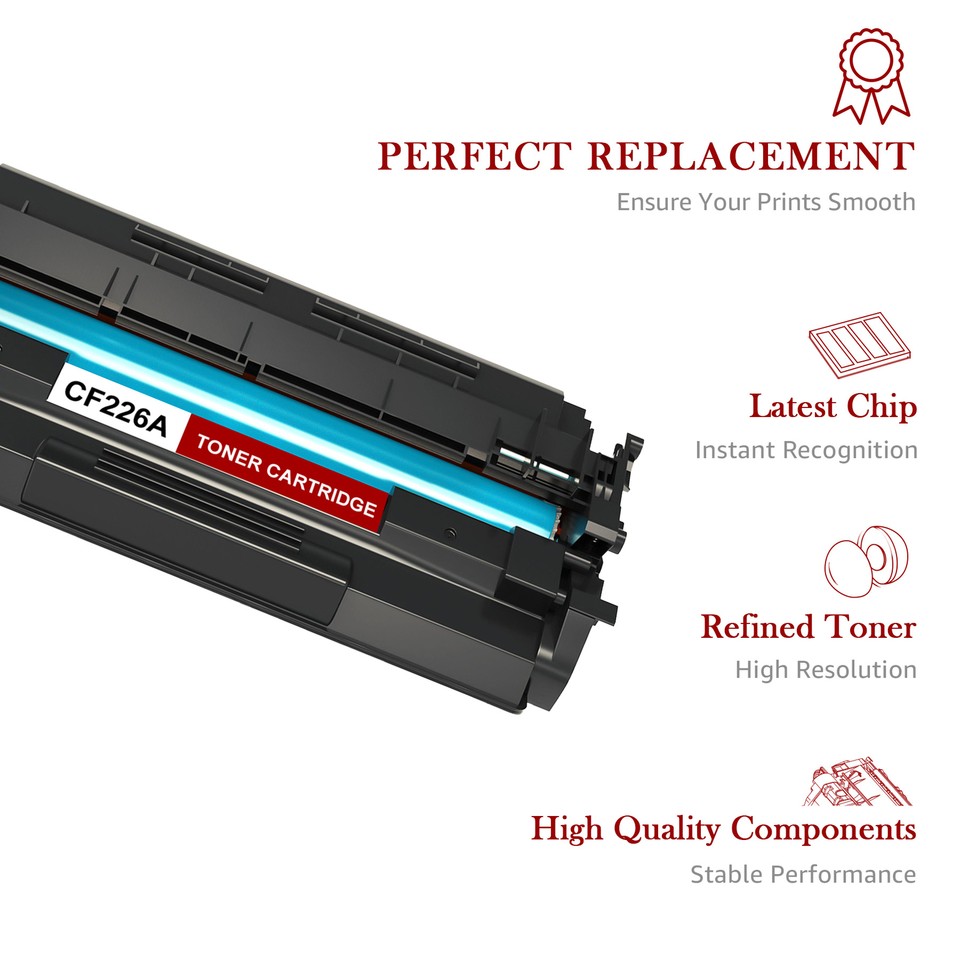 2PK CF226A Toner Compatible With HP 26A Laserjet Pro M402dn M426fdw ...