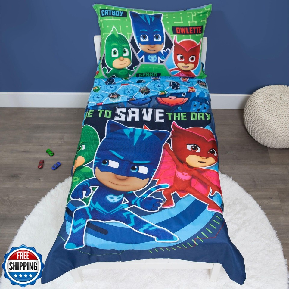 PJ Masks Time to Save The Day 4 Piece Toddler Bedding Set – Includes ...