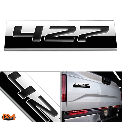 "427" Polished Metal 3D Decal Black Emblem Exterior Sticker For GMC ...
