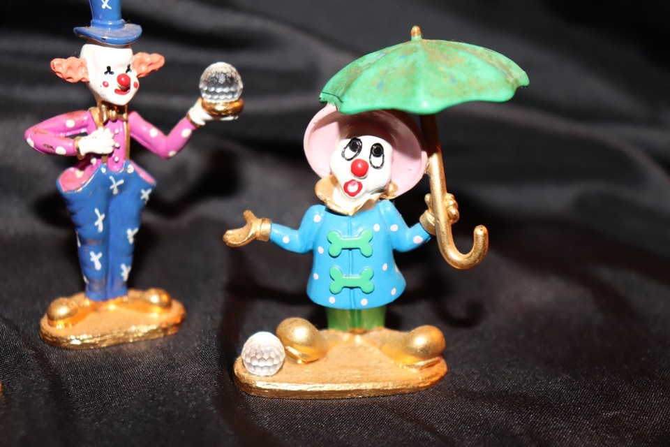 Spoontiques Pewter Clown Lot of 11 Gold Firemen Jester hula Girl Rare ...