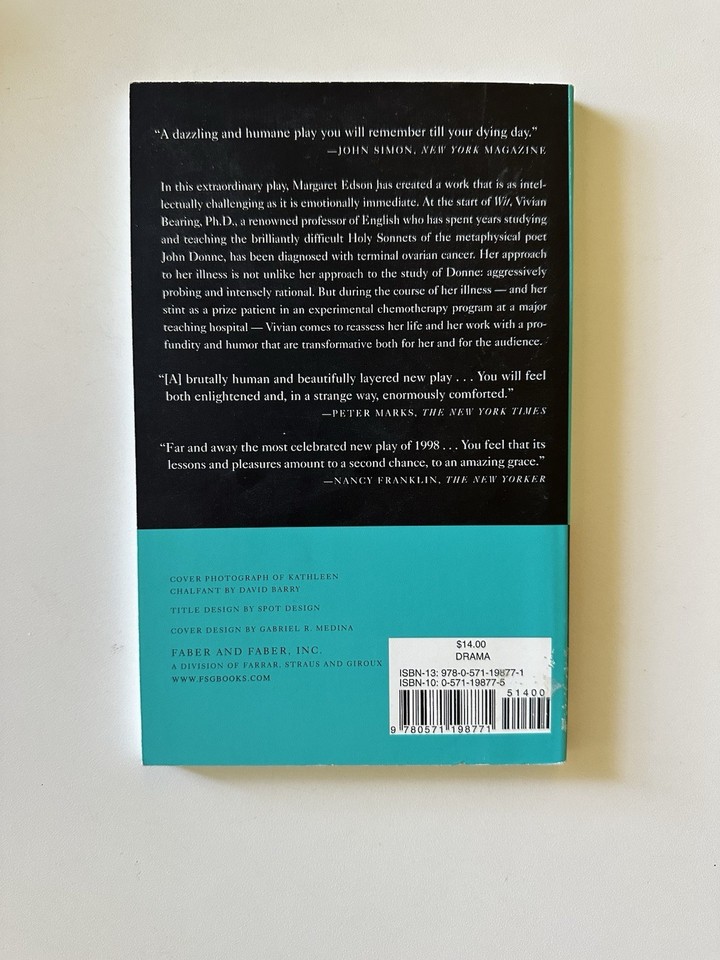 Wit: A Play Margaret Edson (Trade Paperback) | eBay