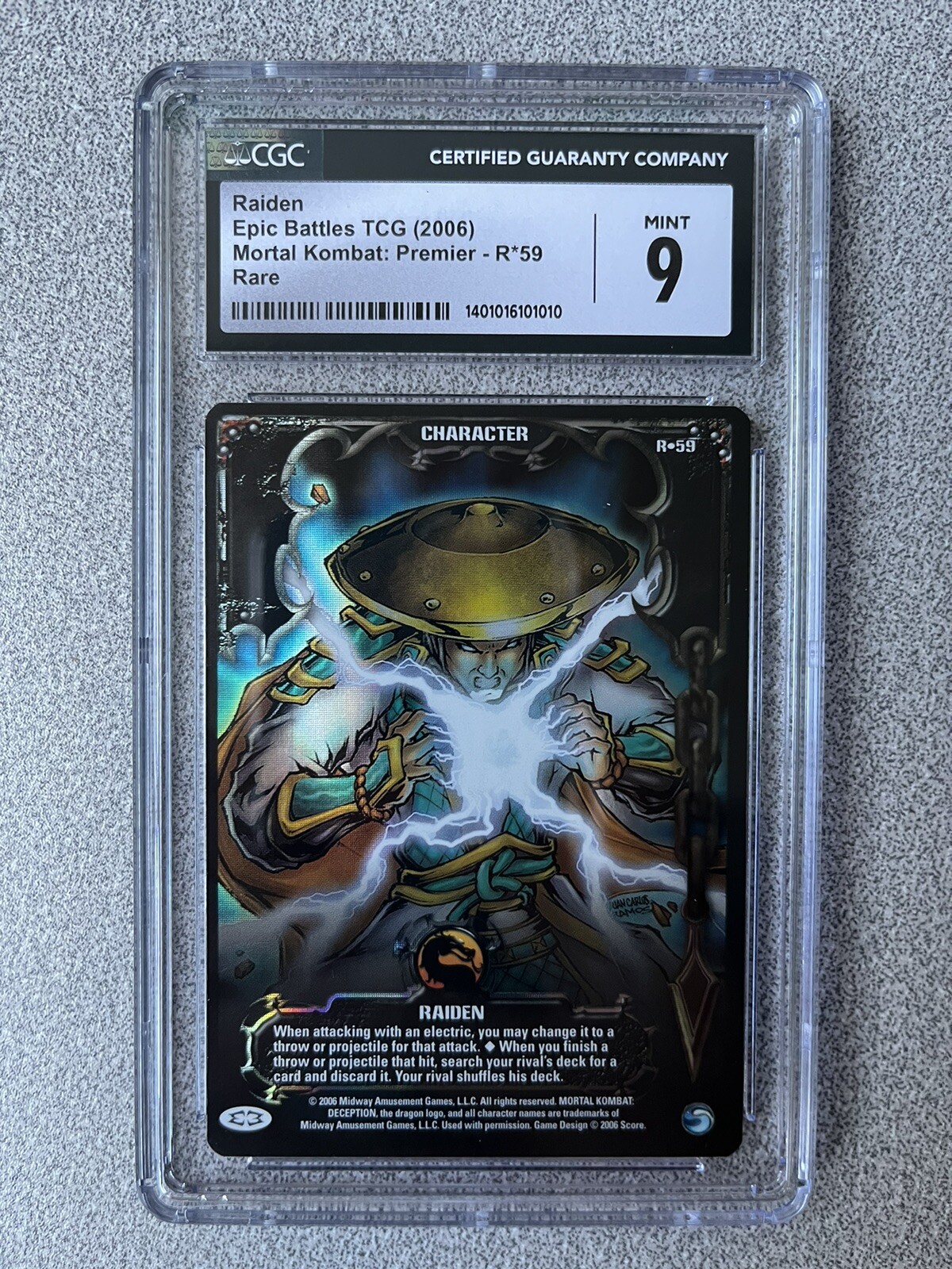 RAIDEN FOIL card - Epic Battles TCG - Mortal Kombat card game - CGC 9 ...