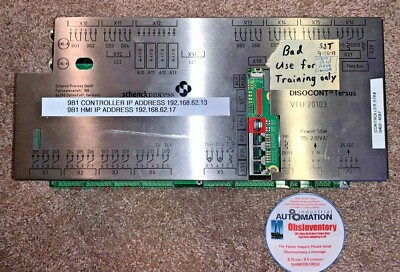 SCHENCK DISOCONT TERSUS VCU 20103 Central Control Unit **PARTS ONLY ...