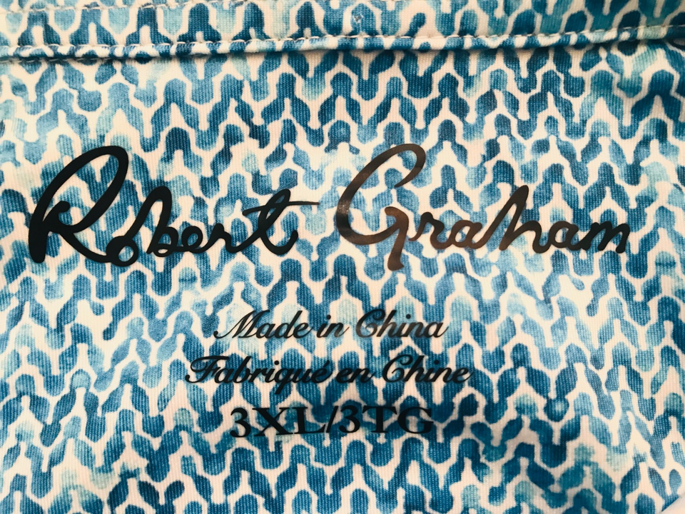 Robert Graham Clubhouse Performance S/S Golf Polo Mens Size 3XL Teal ...