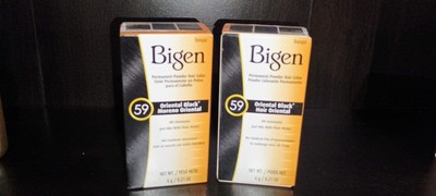 2 Boxes Bigen Permanent Powder Hair Color #59 ORIENTAL BLACK ...