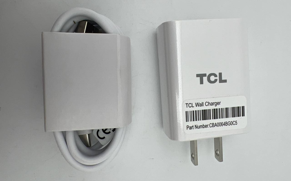 TCL 5V 3A Wall Charger USB Port USB-C Cable Fast Travel Power Adapter ...