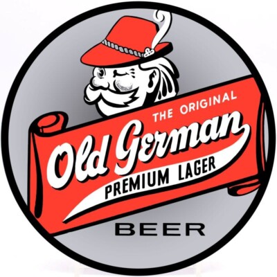 Old German Premium Lager Beer NEW Sign: 28" Dia. Round AMERICAN STEEL ...