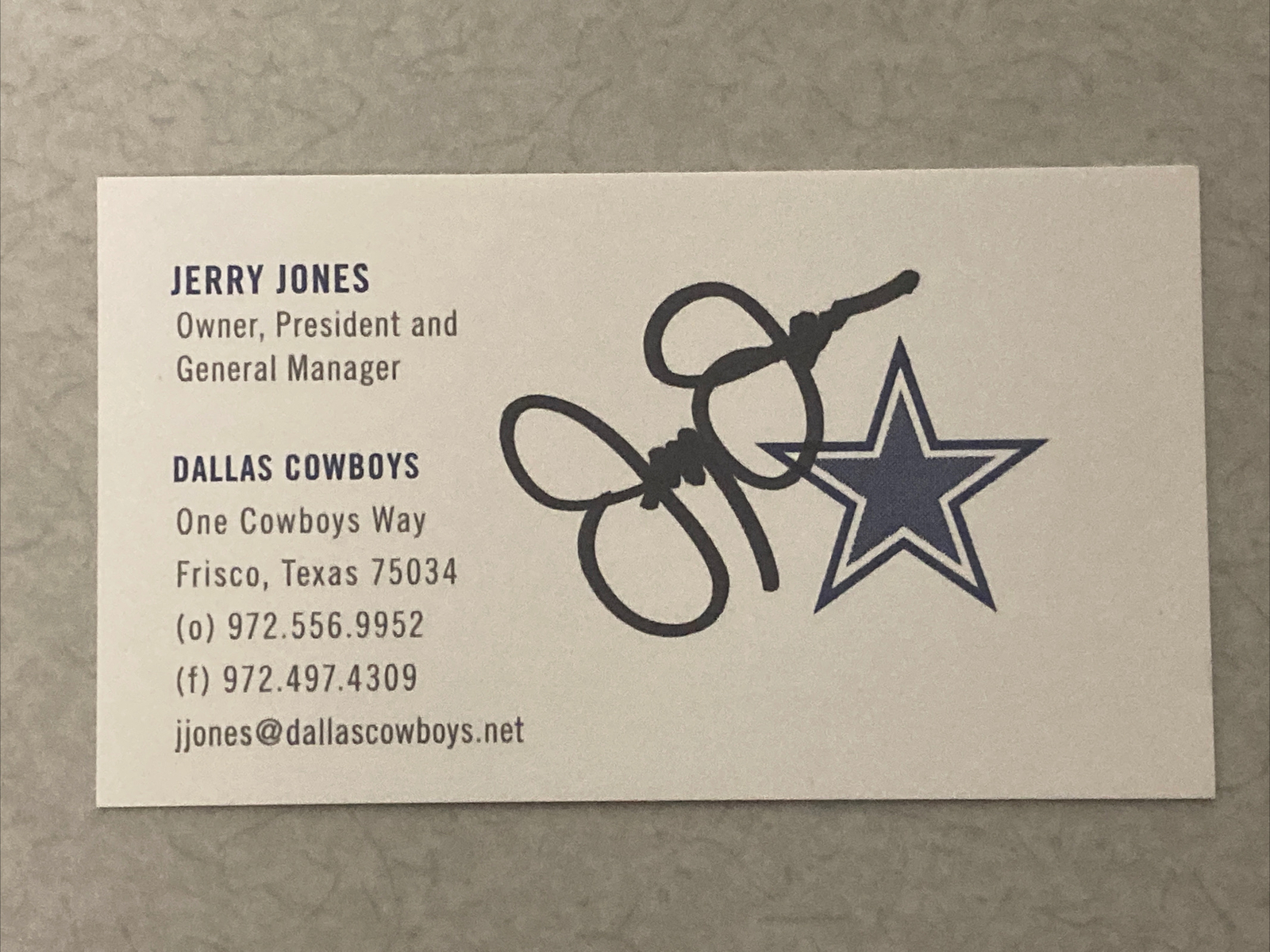 Jerry Jones Autographed Memorabilia | Signed Photo, Jersey ...