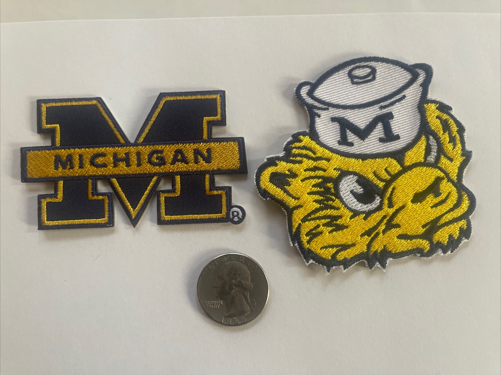 (2) University Of Michigan Wolverines Embroidered Iron On Patches Patch ...