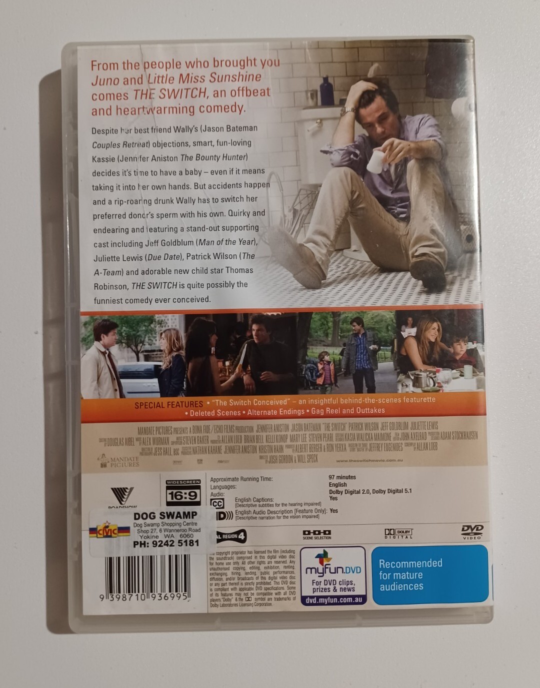 The Switch (DVD, 2011) Region 4 GC Ex-Rental Comedy Romance Free ...