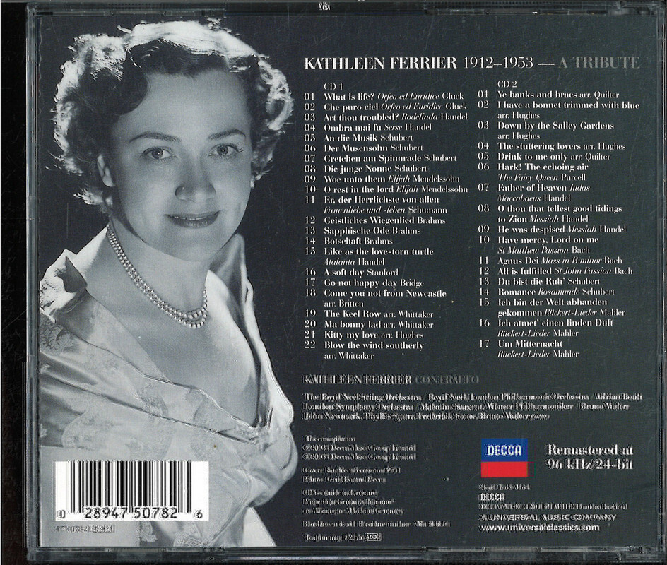 164DA NEW SEALED (CD) KATHLEEN FERRIER A TRIBUTE | eBay