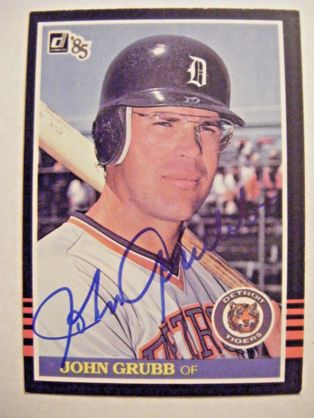 JOHNNY GRUBB signed TIGERS 1985 Donruss baseball card AUTO FLORIDA ...