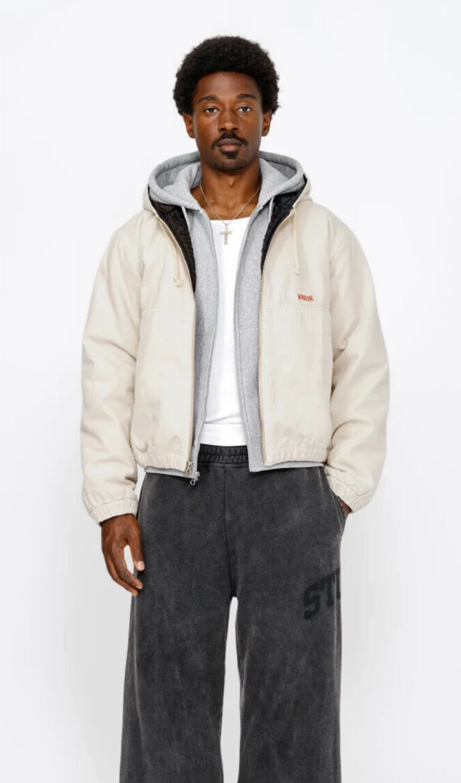 2023 STUSSY CANVAS INSULATED WORK JACKET BONE OFF WHITE 2023 STUSSY CANVAS INSULATED WORK JACKET BONE OFF WHITE