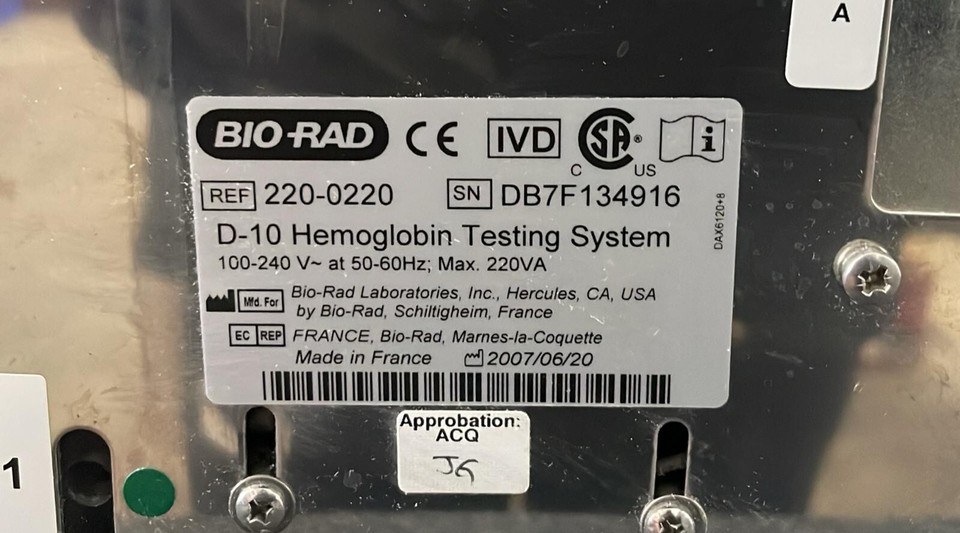 Bio-Rad D-10 Hemoglobin Testing System 220-0220 **AS-IS** | eBay