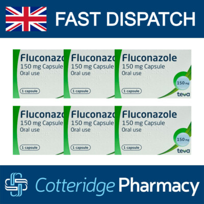 6 x Fluconazole 150mg Capsule Vaginal Thrush Infection Yeast Single ...