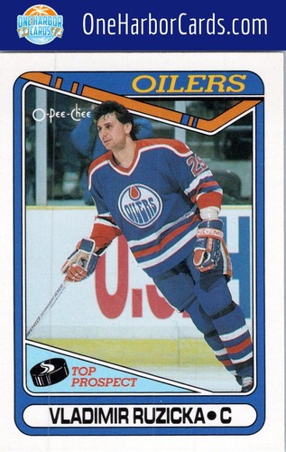 1990 O-Pee-Chee Edmonton Oilers Hockey Card #393 Vladimir Ruzicka | eBay