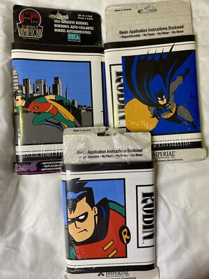 DC Animated Batman & Robin Self Adhesive Wall Borders 6 3/4 x 5 yd 1994 ...