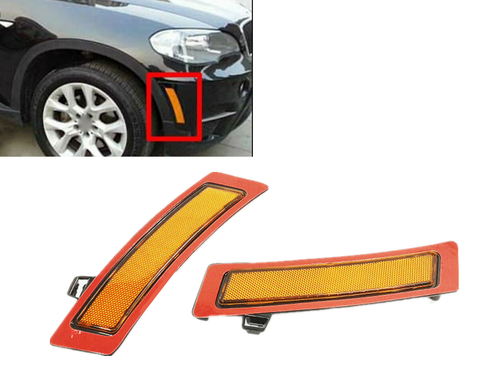 Amber Lens Front Bumper Side Marker Reflector Lamps For 2011-2013 BMW ...