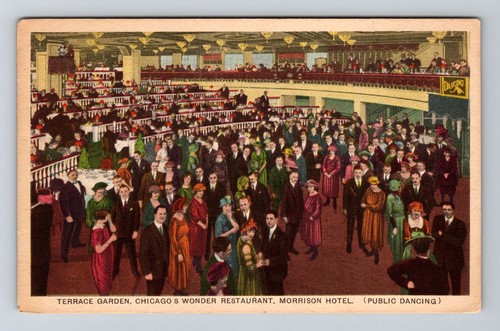 Chicago IL-Illinois, Morrison Hotel, Public Dancing, Advert, Vintage ...