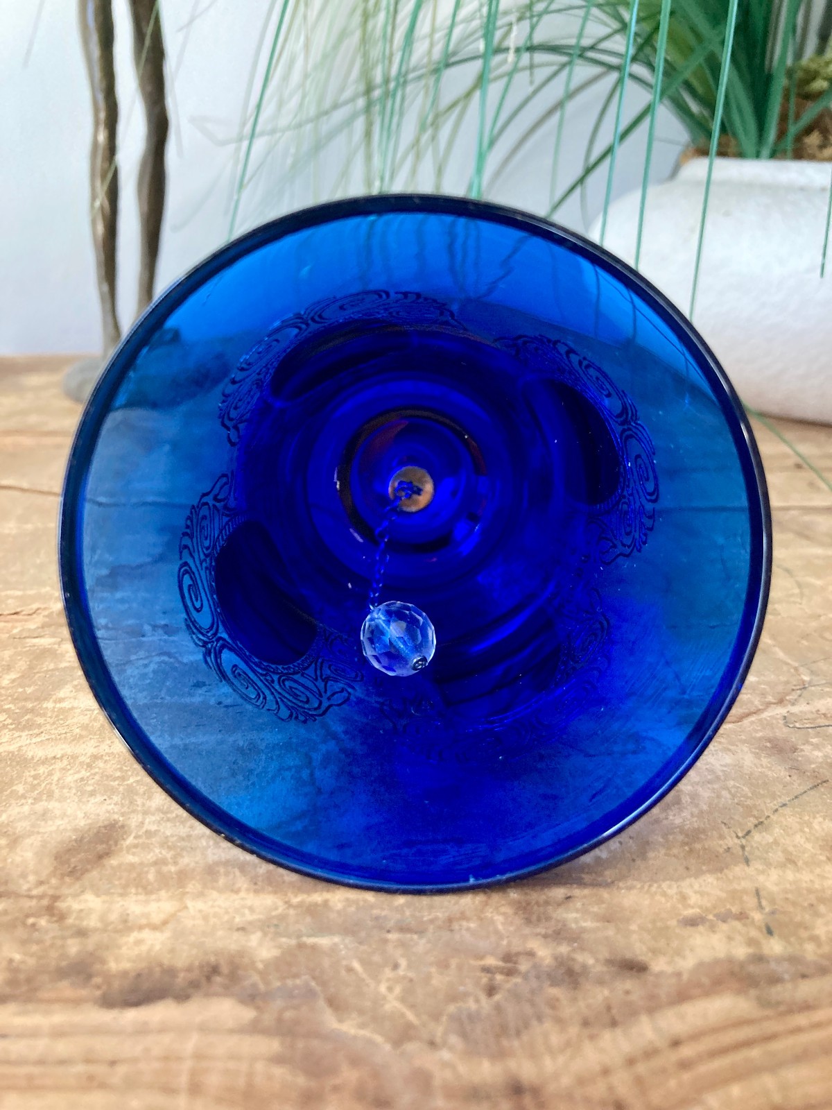 VTG Czech Bohemia Hand-Blown Crystal Bell, Cobalt Blue Gold Overlay | eBay