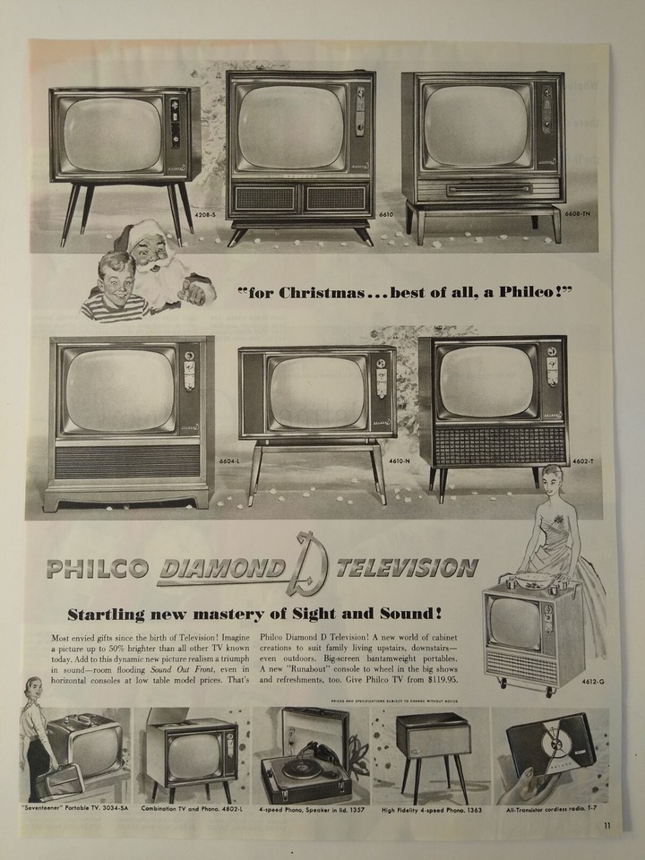 1956 Elgin Watches Christmas / Philco Diamond D Television Vintage ...