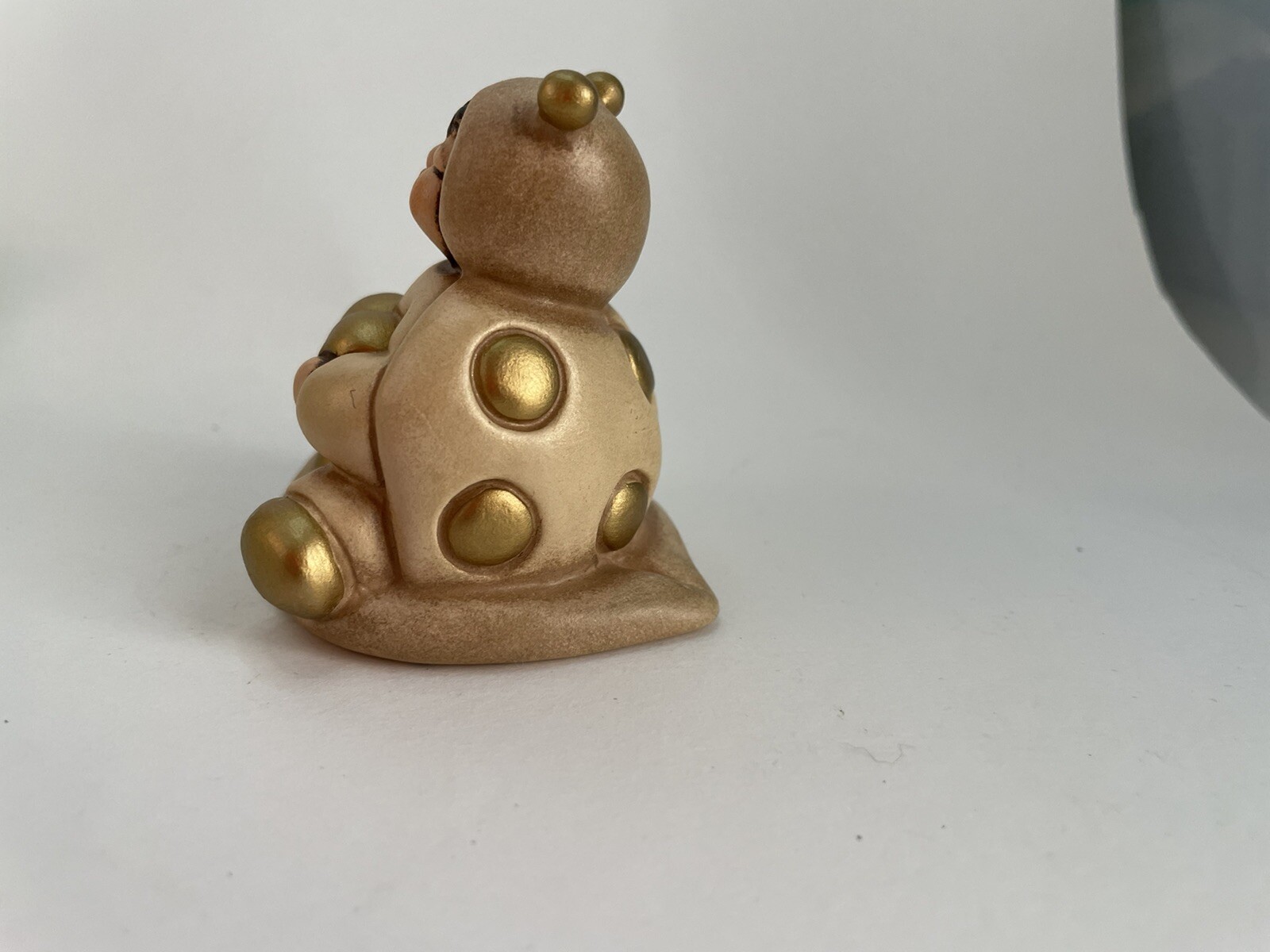 Vintage THUN Bolzano Italian Pottery ladybug boy Gold Soft Signed Boxed ...
