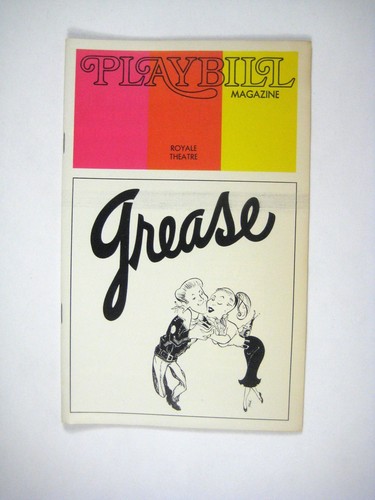 Grease Playbill 1973 Royale Pride Barry Bostwick Richard Gere Ilene ...