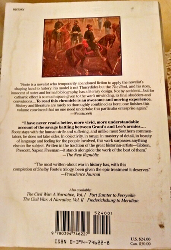 SHELBY FOOTE 2 PB SET CIVIL WAR NARRATIVE FREDERICKSBURG VOL 2 RED ...